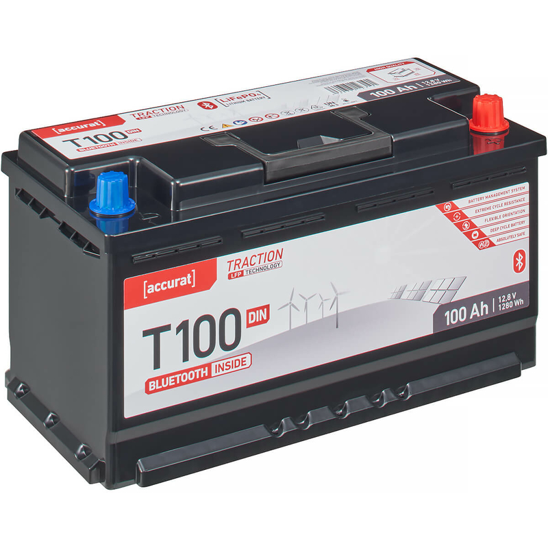 Accurat Traction T100 LFP DIN BT 12V LiFePO4 Lithium Versorgungsbatterie 100Ah online kaufen im ...
